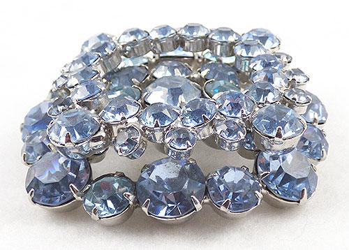 Light Blue Rhinestone Layered Square Brooch - Garden Party Collection ...