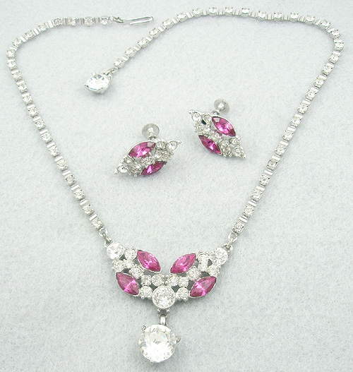 Bogoff Rhinestone Necklace Set - Garden Party Collection Vintage Jewelry