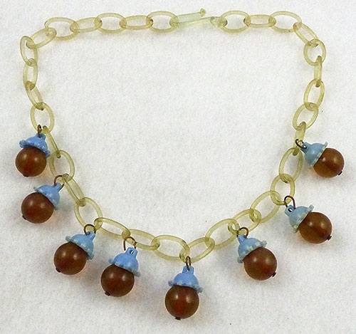 Bakelite and Celluloid Dangles Necklace - Garden Party Collection ...