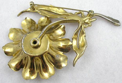 Golden Carnation Brooch - Garden Party Collection Vintage Jewelry