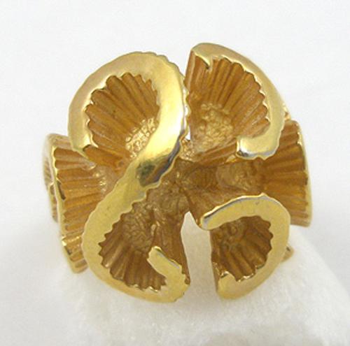 18kt HGE Ruffled Cocktail Ring - Garden Party Collection Vintage Jewelry