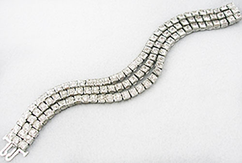 Art Deco Triple Line Rhinestone Bracelet - Garden Party Collection ...