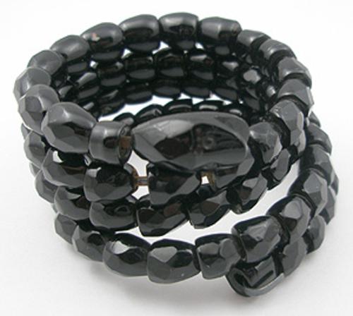 Whitby Jet Segmented Snake Bracelet - Garden Party Collection Vintage ...