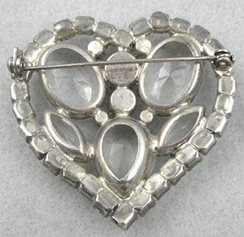 Rhinestone Heart Brooch - Garden Party Collection Vintage Jewelry