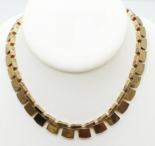 Retro Gold Tone Square Link Necklace - Garden Party Collection Vintage ...