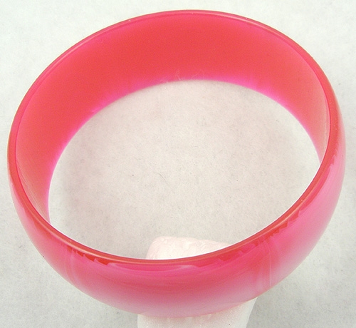 Pink Lucite Moonglow Bangle - Garden Party Collection Vintage Jewelry