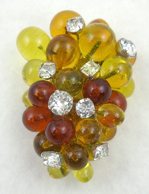 Eisenberg Topaz Glass Grapes Fur Clip - Garden Party Collection Vintage ...