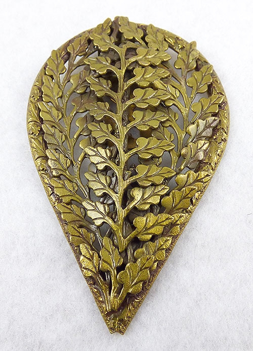 Brass Leaves Dress Clip - Garden Party Collection Vintage Jewelry