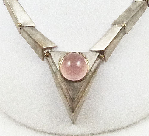 Samara Modernist Sterling Rose Quartz Necklace - Garden Party ...
