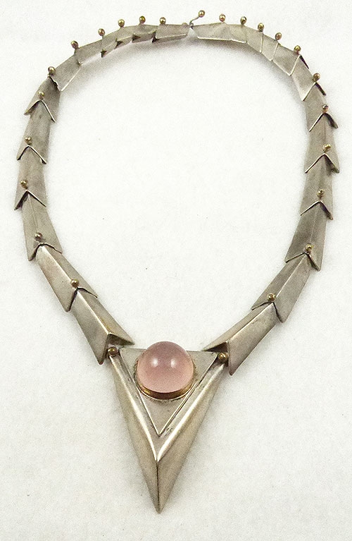 Samara Modernist Sterling Rose Quartz Necklace - Garden Party ...