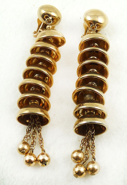 Napier Gold Stacked Bells Earrings - Garden Party Collection Vintage ...