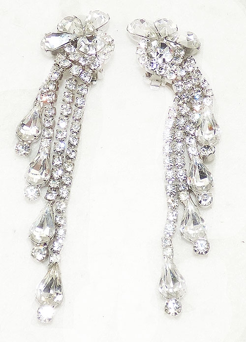 Vintage Clear Rhinestone Waterfall Earrings - Garden Party Collection ...