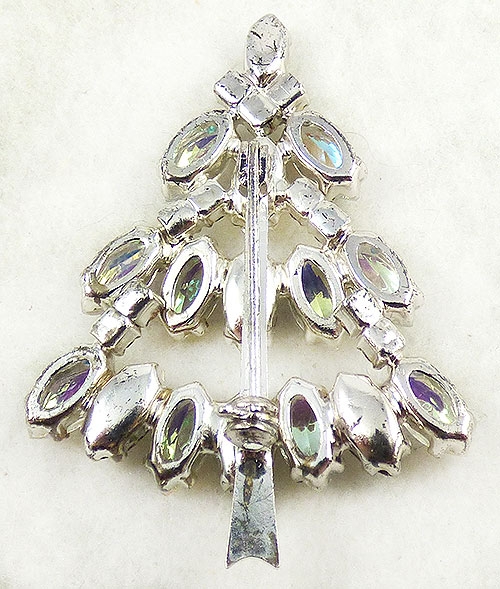 Crystal Aurora and Rhinestone Christmas Tree Brooch - Garden Party ...