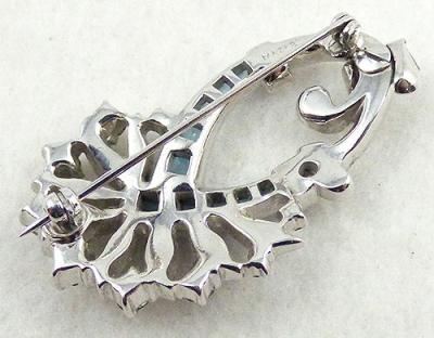 Mazer Aqua Rhinestone Ribbon Brooch - Garden Party Collection Vintage ...