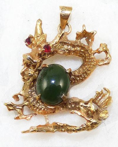 Gold Plated Chinese Dragon Pendant - Garden Party Collection Vintage ...