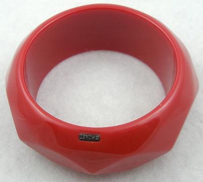 Monet Red Plastic Faceted Bangle Bracelet - Garden Party Collection ...