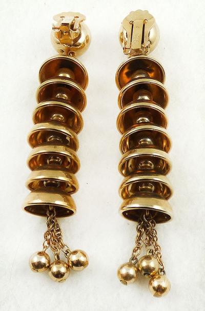 Napier Gold Stacked Bells Earrings - Garden Party Collection Vintage ...